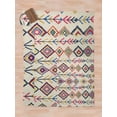 Boho Geometric Sherpa Throw Blanket, Polyester Fleece 2-Layer Blanket ...