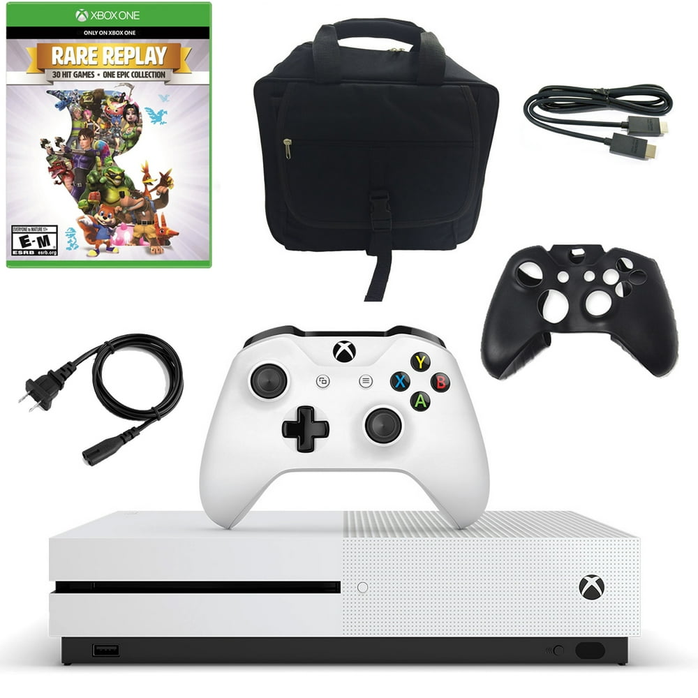Xbox One S 500GB Console with Rare Replay, Silicone Sleev and Console ...