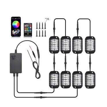 Car Neon Light Kit, iMountek 8 Pods RGB LED Rock Lights with Double ...