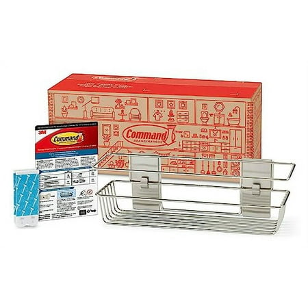 Command Shower Caddy with Water Resistant Command Strips, Satin Nickel ...
