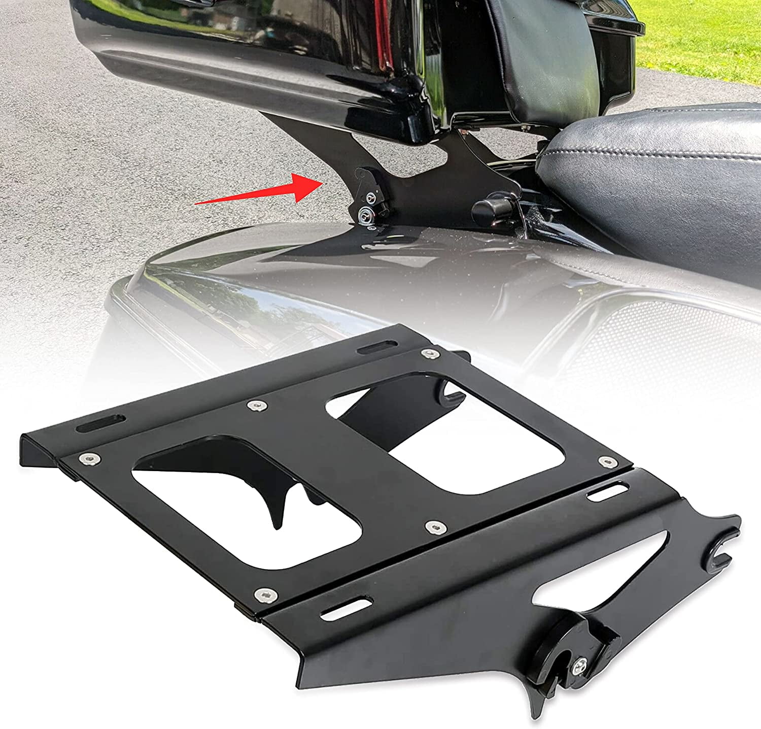 Kojem etachable 2 Two Up Tour Pak Pack Mounting Luggage Rack for Harley ...