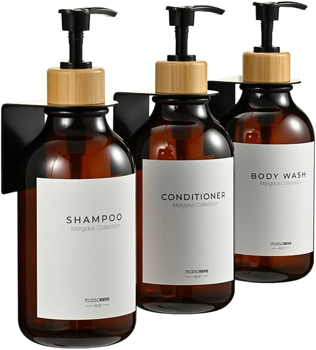 MaisoNovo Shampoo Dispenser for Shower Wall Mount - Drill Free Shampoo ...
