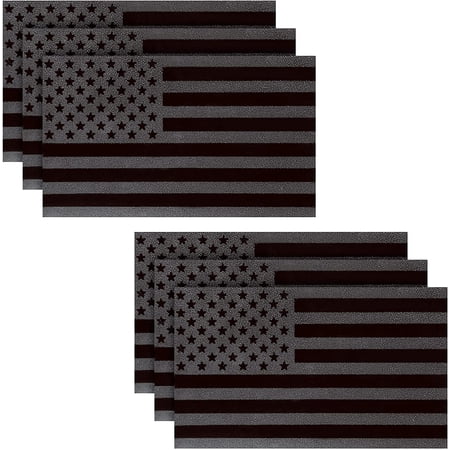 6 Pieces Black American Flag Decal 5 x 3 Inch American Flag Car Sticker ...
