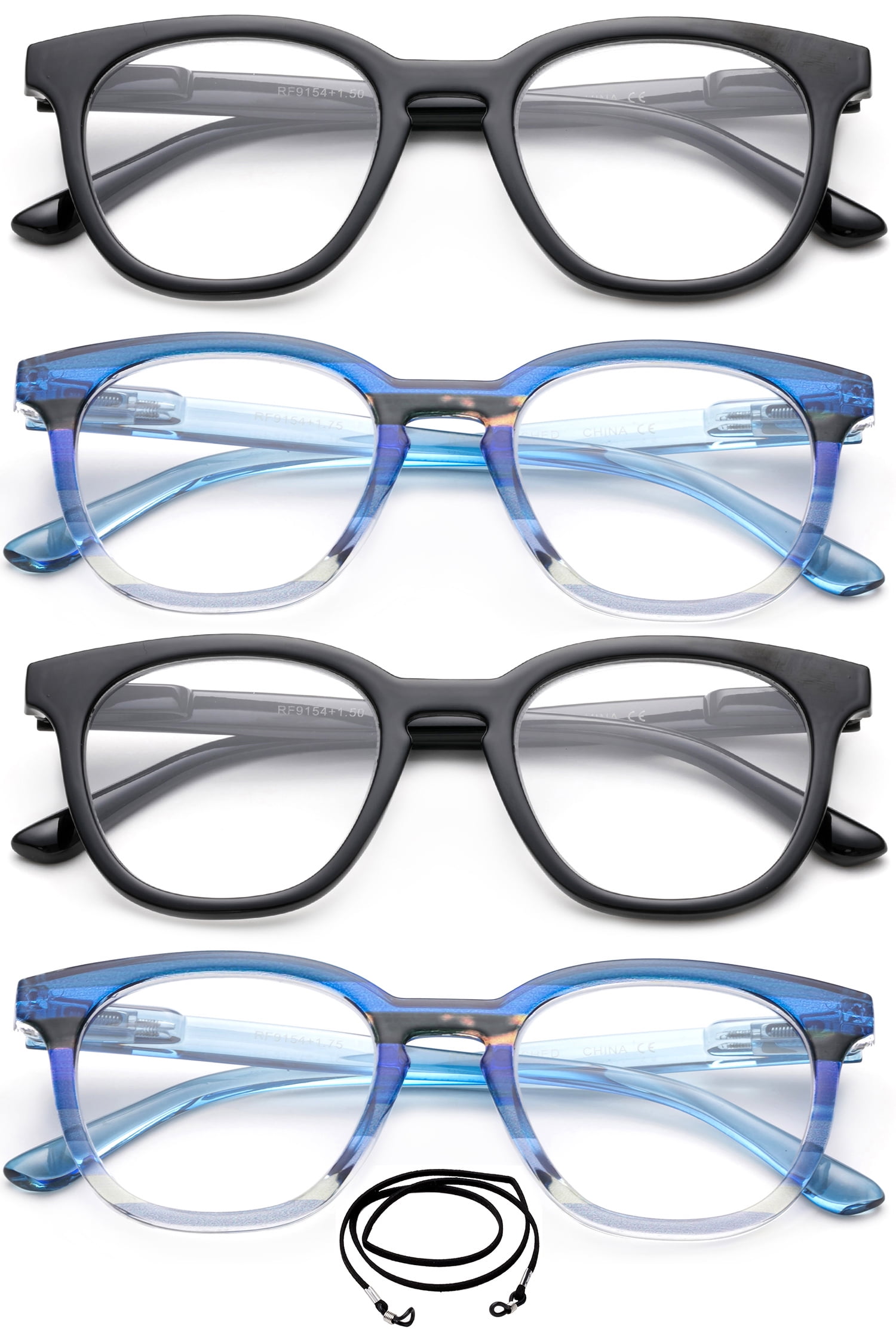 4 Pairs Oversized Reading Glasses For Women Round Circle Frame Women