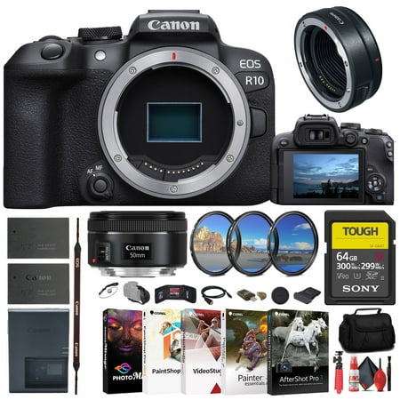 Canon EOS R10 Mirrorless Camera (5331C002) + Canon EF 50mm Lens ...