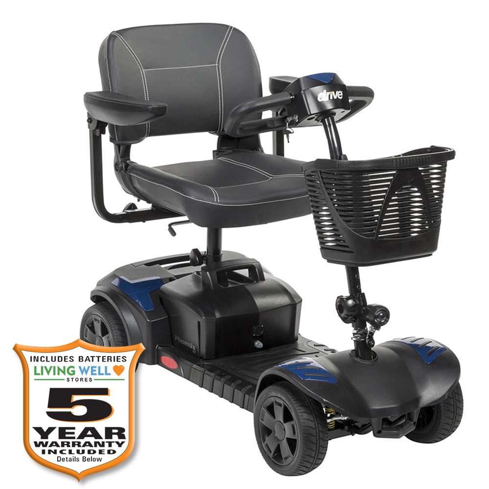 Drive Medical Phoenix LT4 HD 4 Wheel Scooter (18" Seat) Including 5 ...