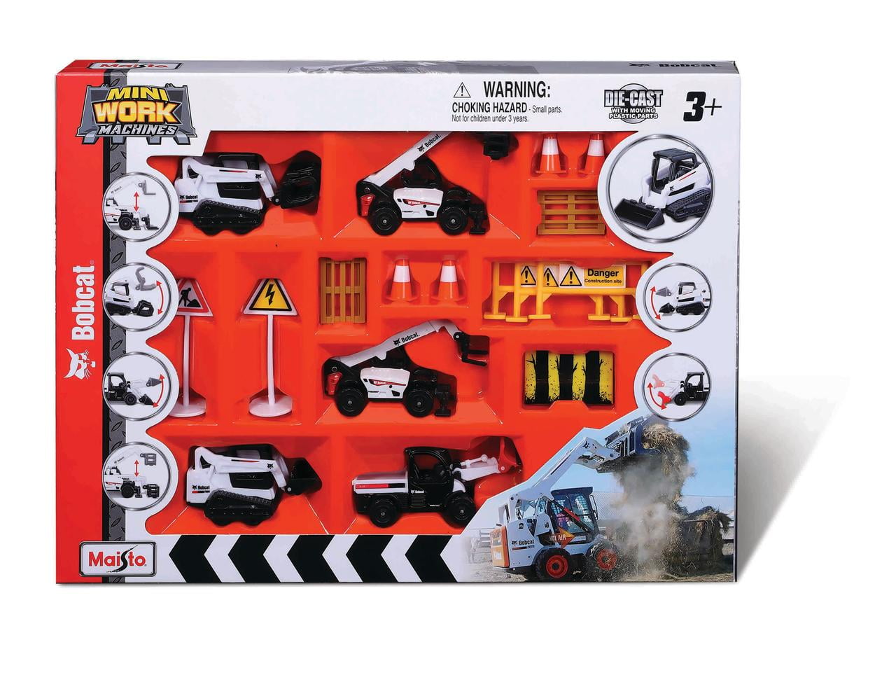 Maisto Mini Work Machines Bobcat Play Set - Walmart.com