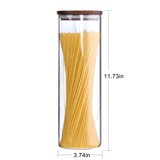 KKC Tall Glass Spaghetti Container Storage Jar,Sealed Pasta Holder ...