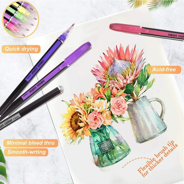Walmart's 48 Color Gel Pens Set, Fine Point Art Marker for Coloring ...
