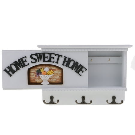 Wooden Key Holder Box Wall Mounted Key Guard Storage Home Hallway ...