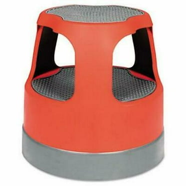 Cramer Scooter Stool, Round, 15", Step & Lock Wheels, to 300lb, Red ...