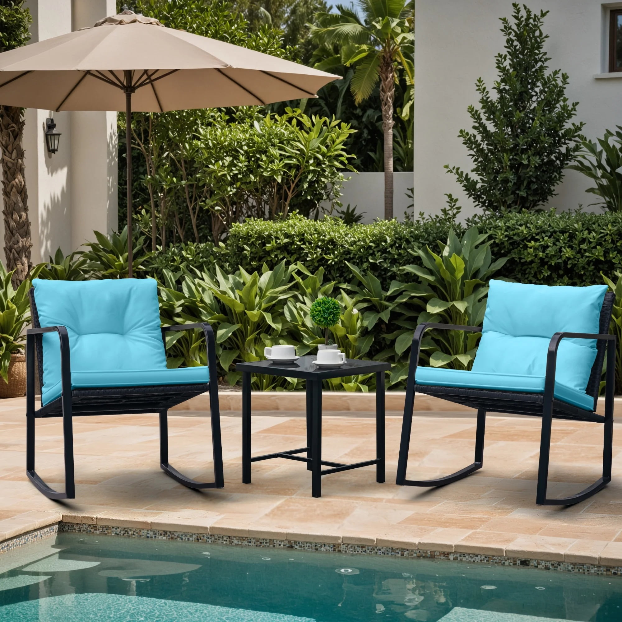 Click here for Homall 3 Pieces Outdoor Rocking Chair Furniture Se... prices