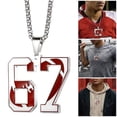 67 Number Stainless Steel Pendant Necklace Clavicle Chain for Any Event ...