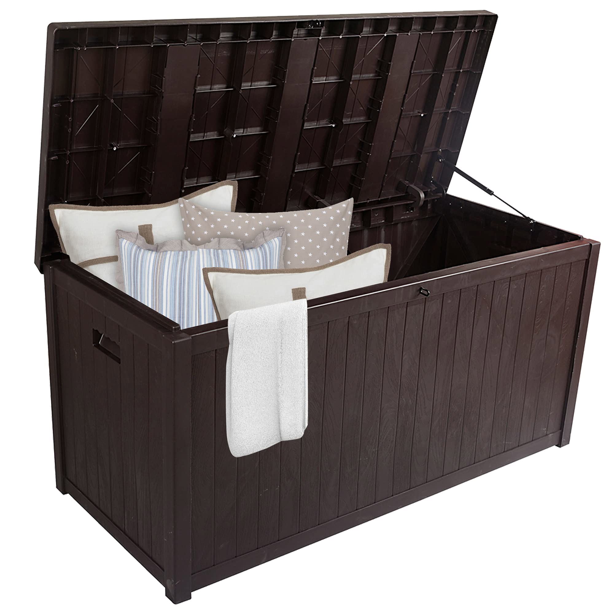 Royalcraft 120 Gallon Plastic Resin Deck Box,Large Waterproof Outdoor ...