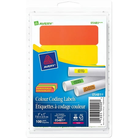 Avery Removable Rectangular Colour Coding Labels for Laser Printers or ...