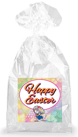 Rainbow Bunny and Egg Happy Easter Party Favor Bags with Ties - 12pack ...