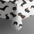 Dachshund Silhouette White Pattern Rectangular Tablecloth 60x120 Inch ...