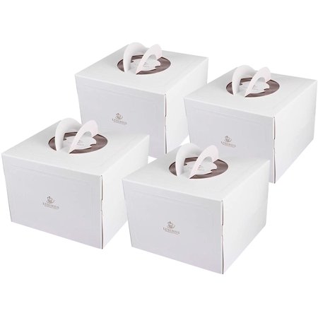HTCM 4pcs 6 Inches Paper Pastry Cake Boxes Bakery Packaging Box with ...