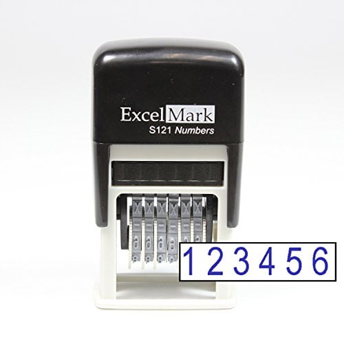 Number Stamp, Self Inking, Blue Numbering Stamp, 6 Digit - Walmart.com