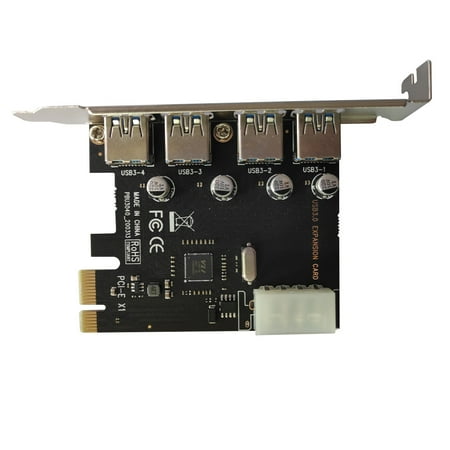 PCI-E to USB Adapter 4 adapter card PCI-E Ports PCI-E card; 4-port USB ...