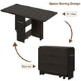 Space Saving Folding Dining Table with 2 Tier Storage-Extendable Drop ...