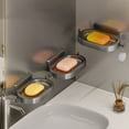 Gray Bathroom Soap Box Creative Drain Space Aluminum Punch Soap Dish