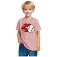 AHTJRT Girls Boys Short Sleeve Shirts Cute Cartoon Ball and Lips Print ...