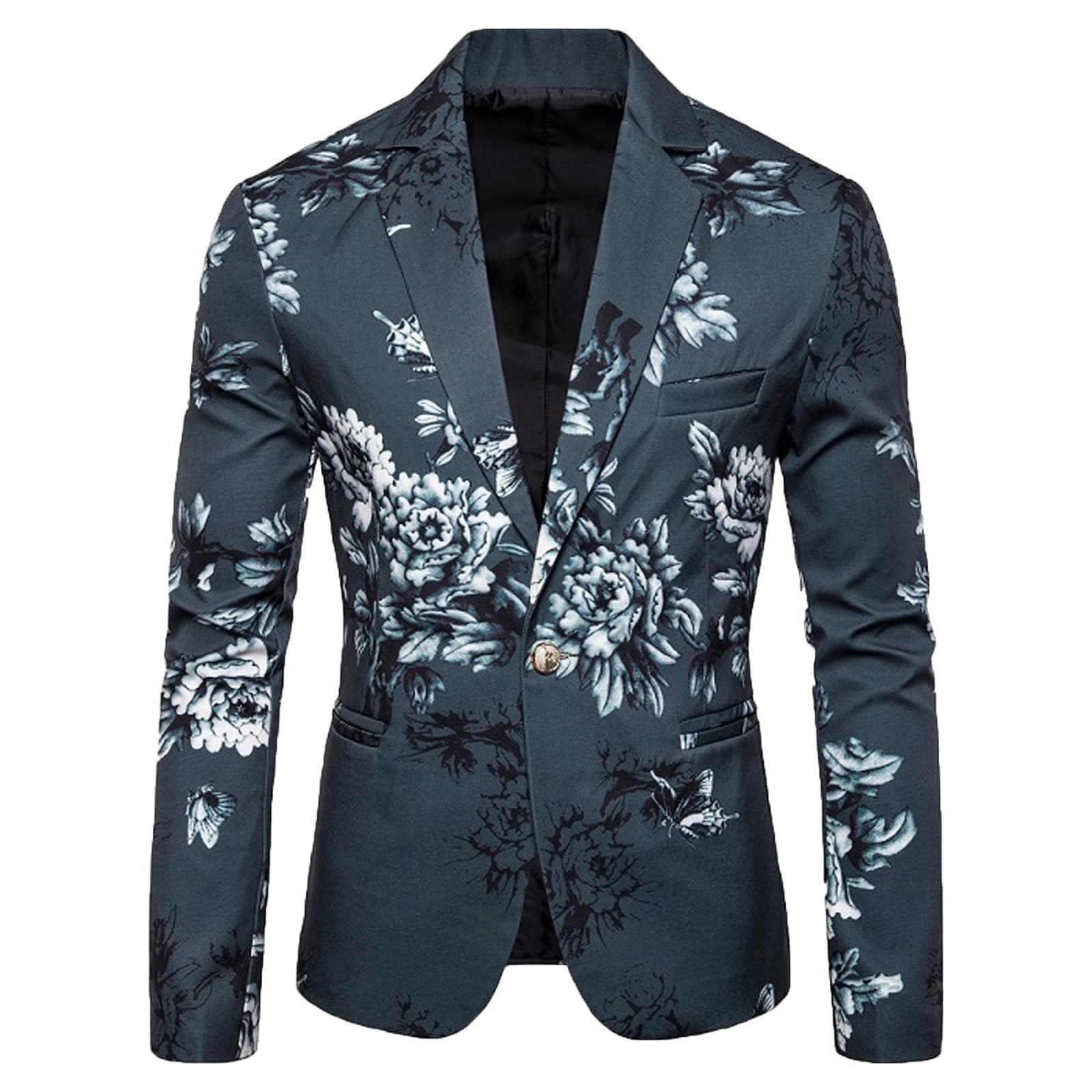 Click here for Aqestyerly Men Coats Mens One Button Floral Suit P... prices