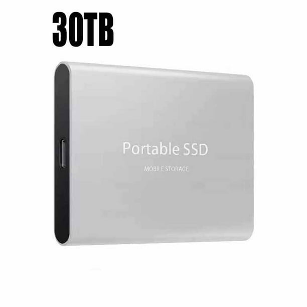 Unidad de estado sólido SSD Portátil de Alta Capacidad con Interfaz USB/Type-C de 30TB en Blanco ...