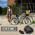 Etronic Bike Lock Cable with Combination, 6 ft, Resettable, Black, with braided steel for cut ...