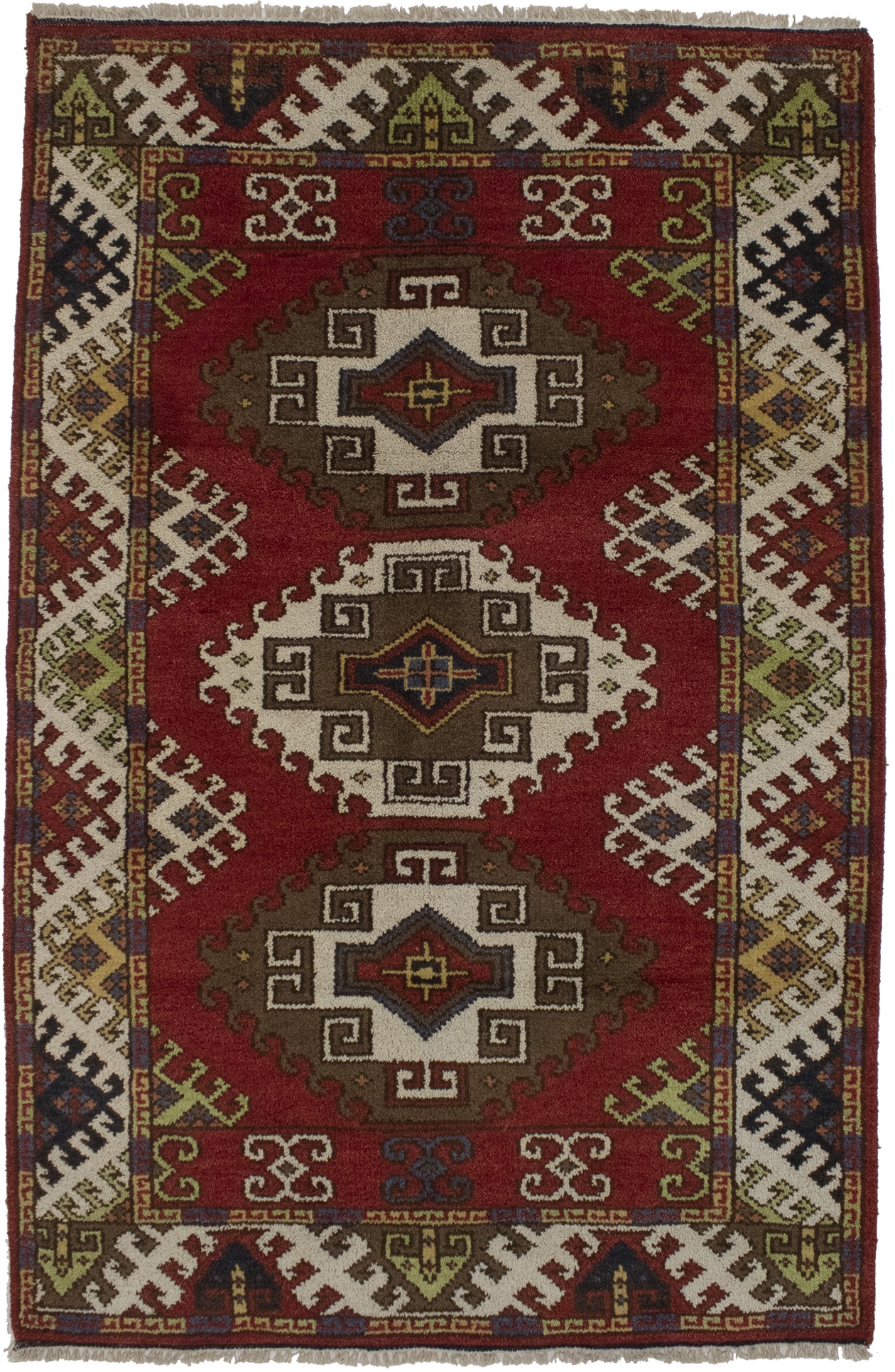 Geometric Red 4X6 Kazak Oriental Rug - Walmart.com