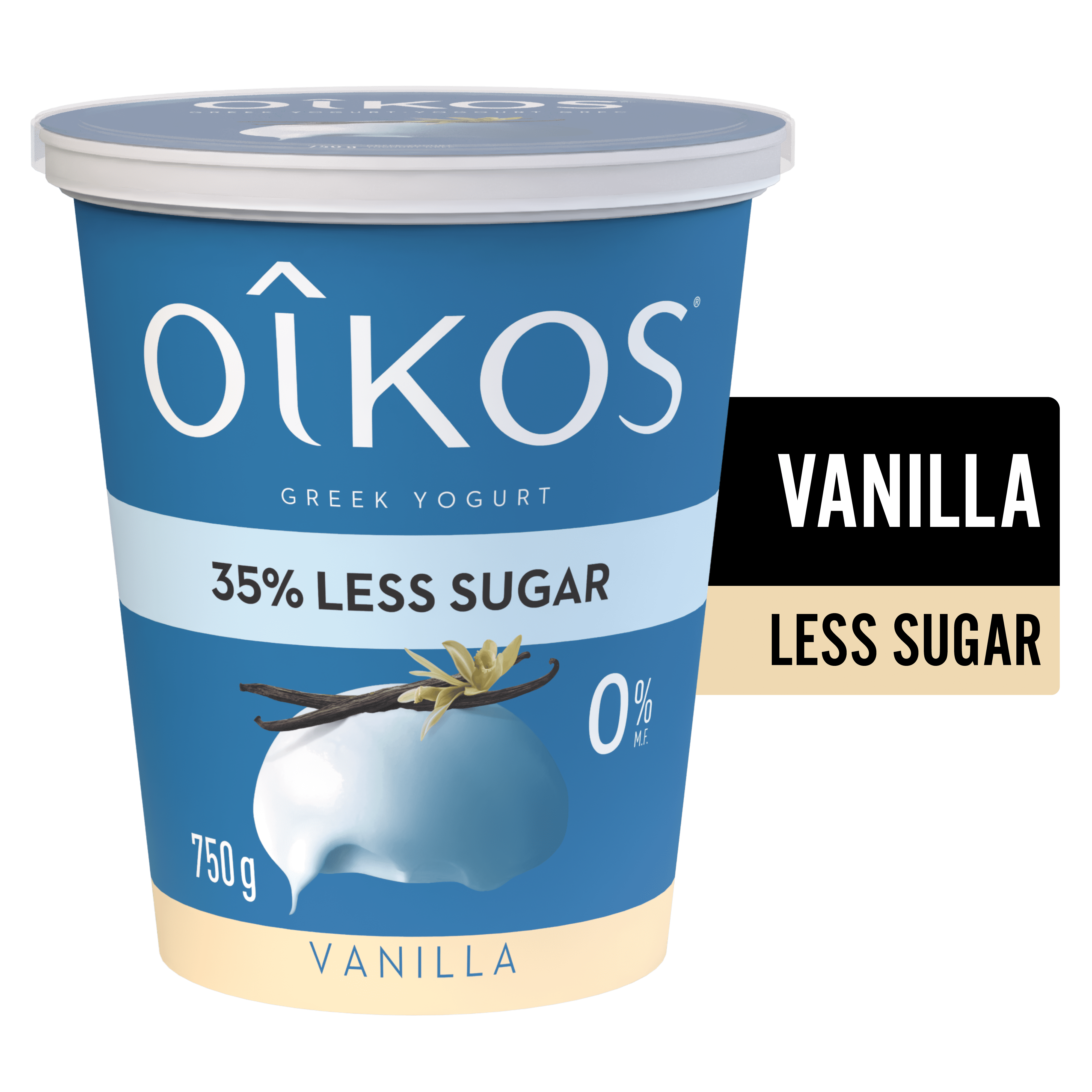 Oikos Greek Yogurt, Vanilla, Blended, 35% Less Sugar - Walmart.ca