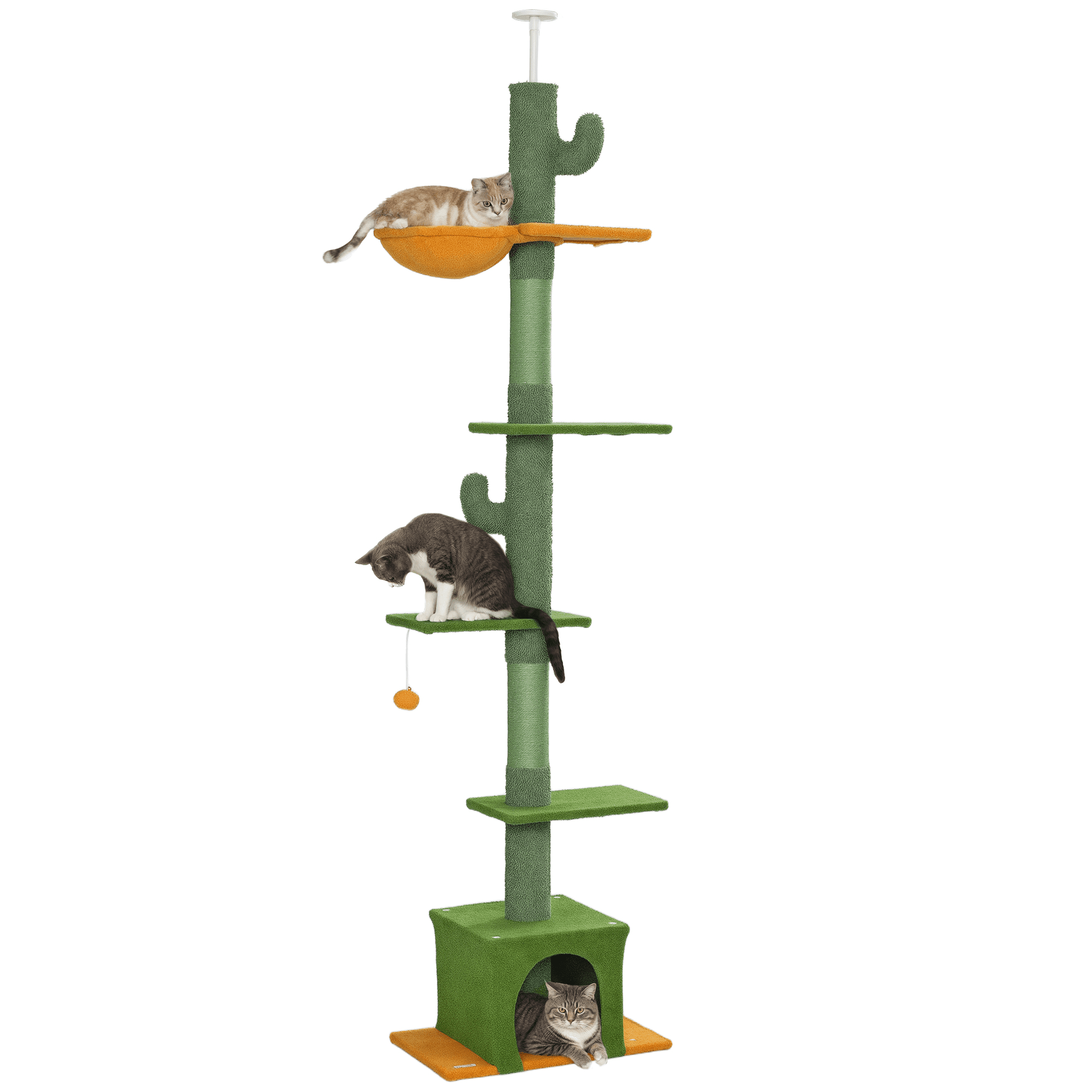 Click here for Pawhut Floor To Ceiling Cat Tree 90.5-108 Adjustab... prices