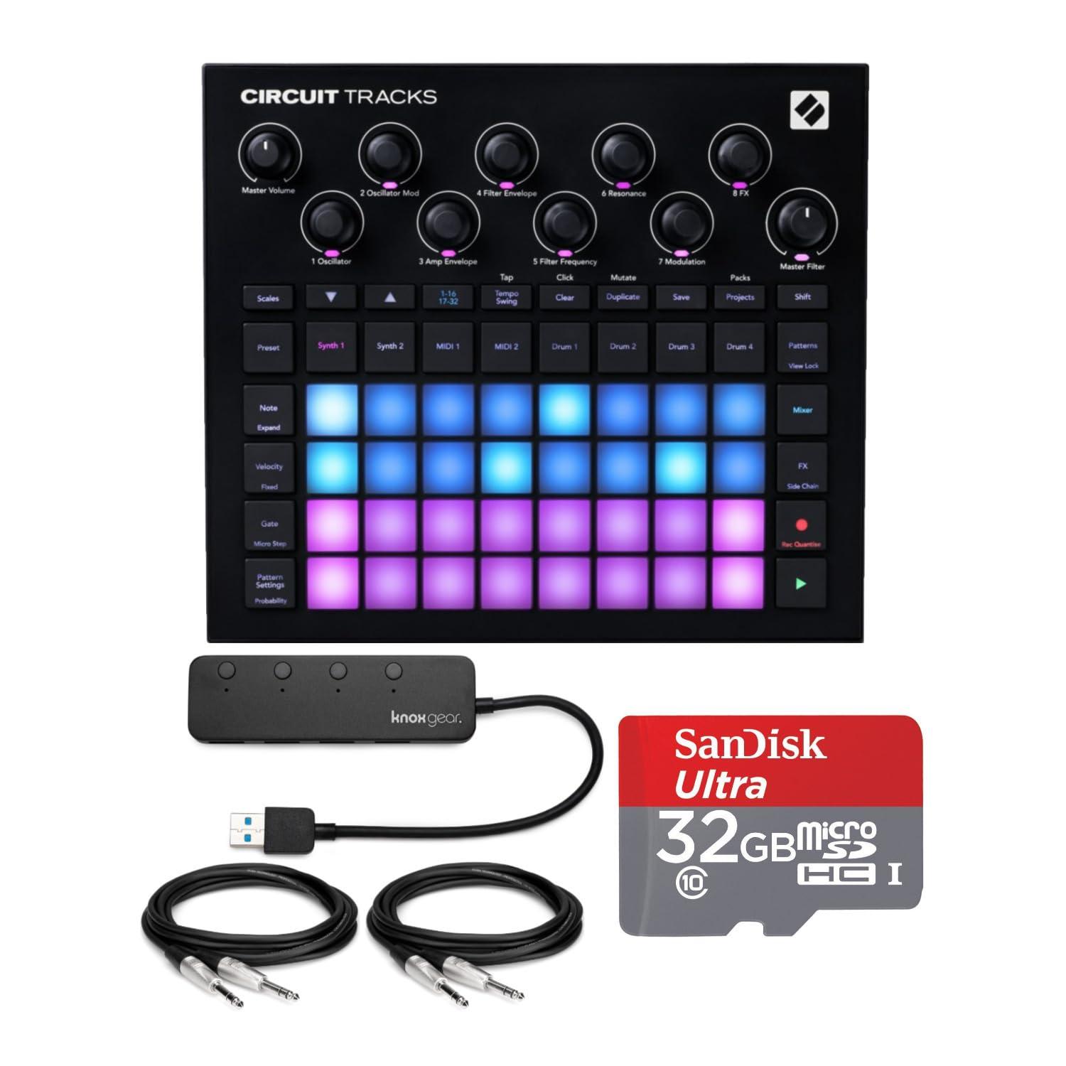 Novation Circuit Tracks Groovebox paquete con Knox Gear 4 puertos USB 3 ...