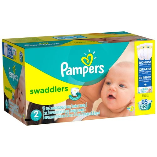 Pampers Swaddlers Diapers, Super Pack, Size 2, 92 Count - Walmart.com