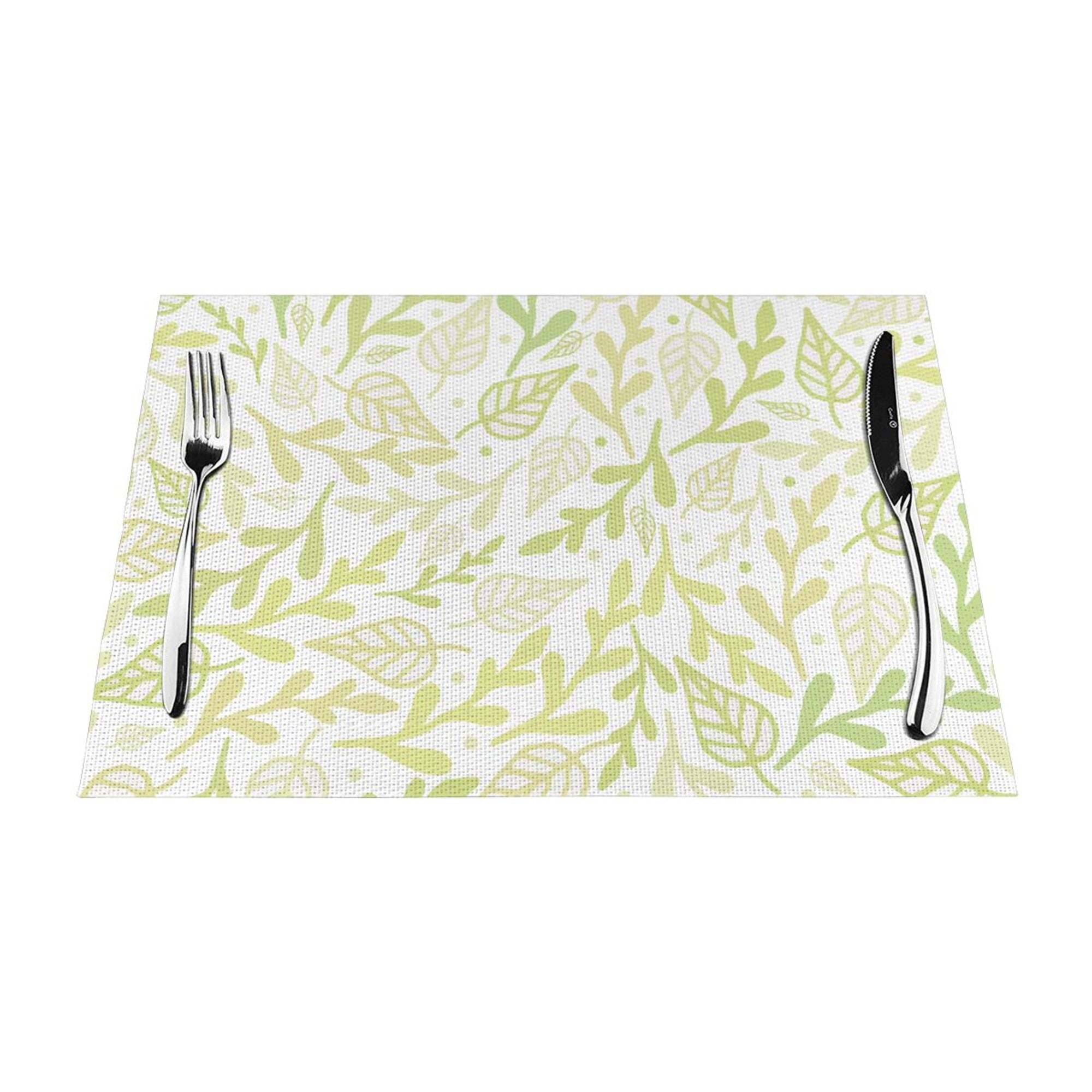 YFYANG Washable Heat-Resistant Placemats, 70% PVC/30% Polyester, Green ...