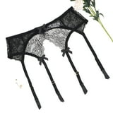 Varsbaby Women's Sexy Lace Thongs Garters and Stockings Sets White for ...