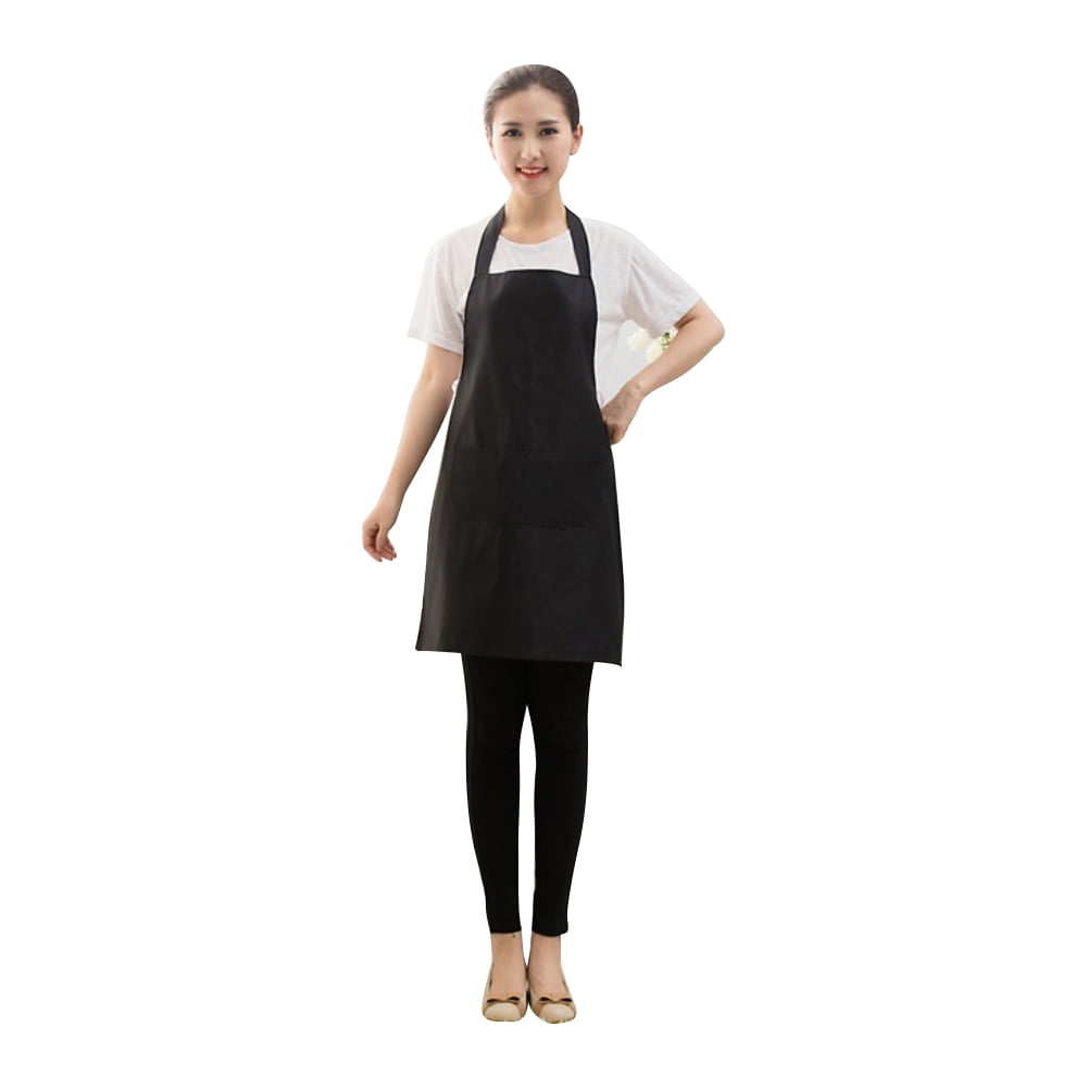 Solid Color Polyester Aprons for Women with Pockets Waterproof ...