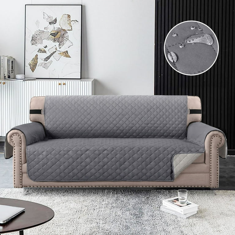 Grey Quilted Sofa Protector | Baci Living Room