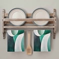1 Pack Abstract Stitching Kitchen Towels Green White Curve Gradient ...