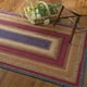 Homespice Log Cabin Step Reversible Red Cotton Rug 5' x 8' Rect ...
