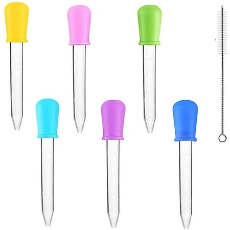 7 Pcs Liquid Droppers. Silicone And Plastic Eye Droppers Pipettes 5ml ...