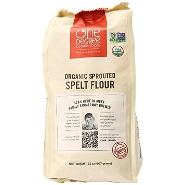 One Degree Organic Sprouted Whole Wheat Flour, Bran Whole Grain, 32 Oz ...