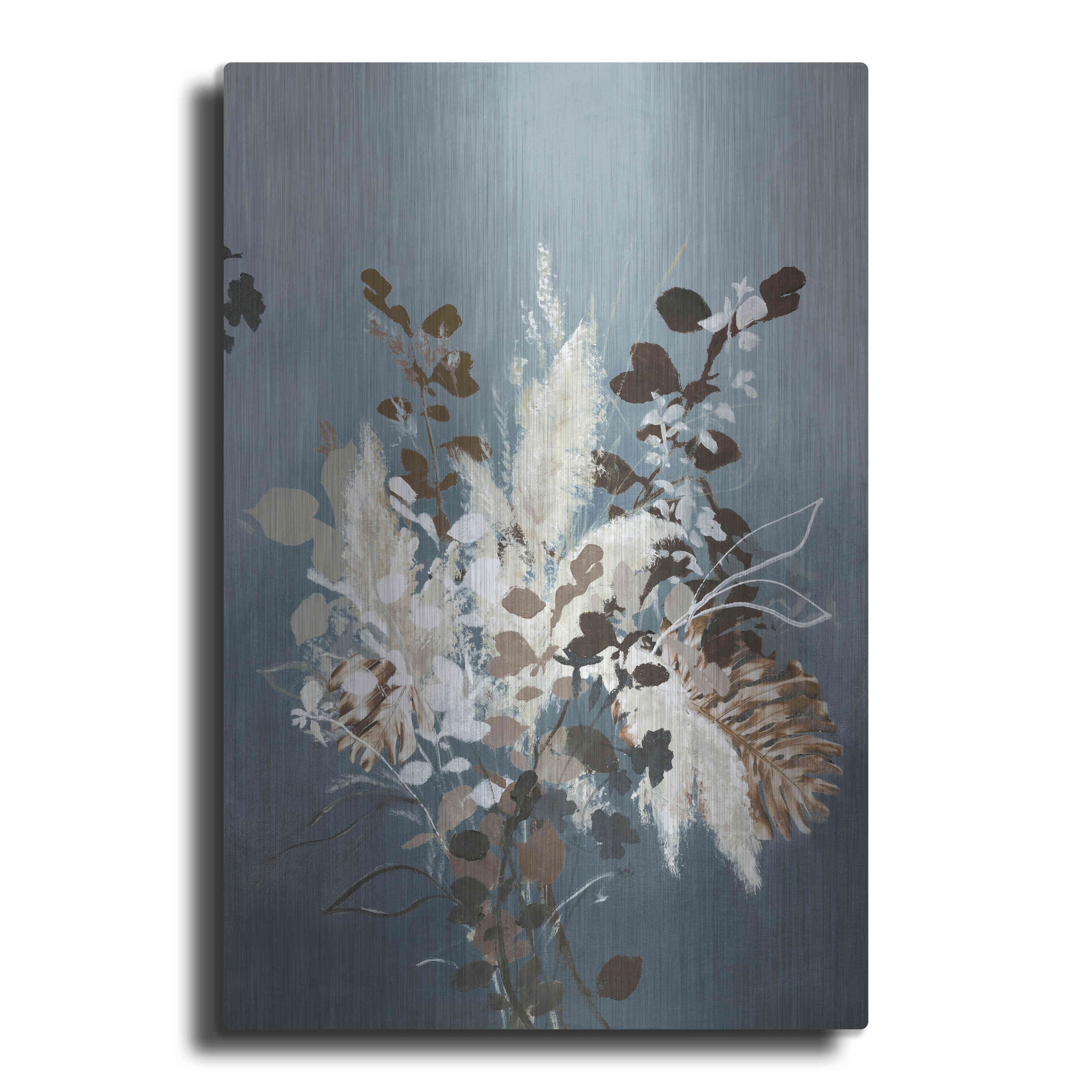 Luxe Metal Art 'Light Leaves 3' by Design Fabrikken, Metal Wall Art, 24 ...