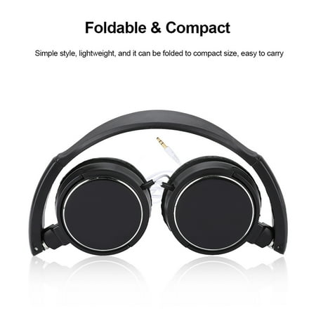 Casque Filaire Compact Pliable, Stéréo HiFi Casque de Musique Support ...