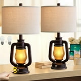 Oneach 3 Way Dimmable Black Metal Table Lamp Set of 2 with USBC+A, 20.5 ...
