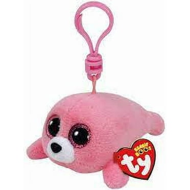 ty beanie boos - gilda the flamingo (glitter eyes) (plastic key clip ...