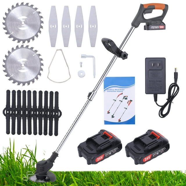 Weed Wacker Cordless Weed Eater String Trimmer Brush Cutter with 3 ...