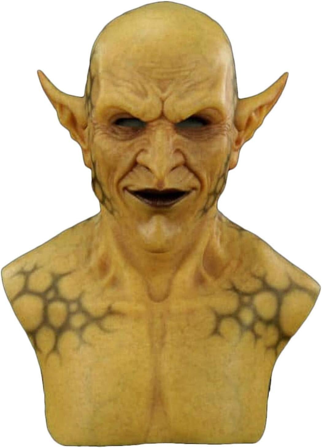 Halloween Scary Mask Latex Yellow Imp Demon Mask Goblins Clown ...