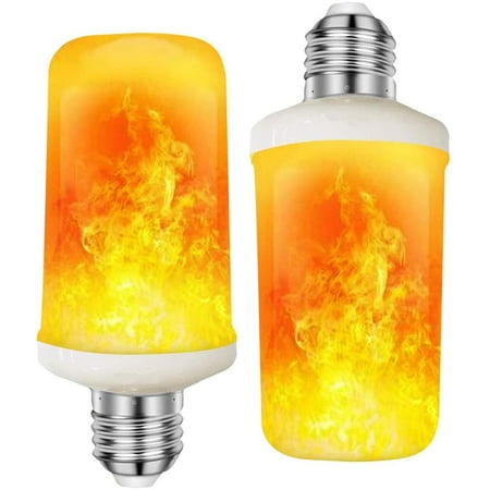 2 Pcs LED Flame Flame Light Bulb Flame Lamp 5W E27 Base Flickering ...